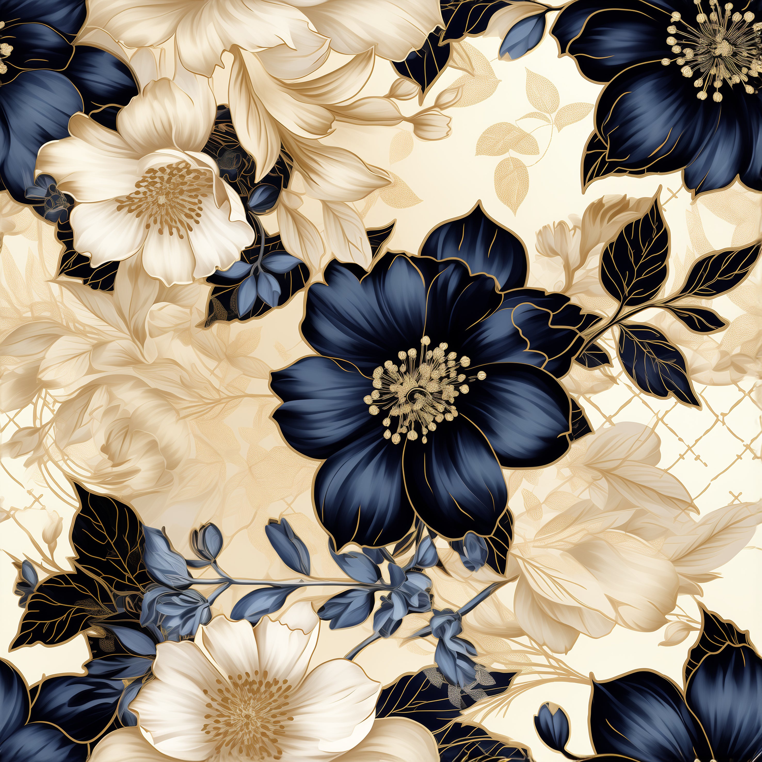 Précommande: Fleuri beige et bleu – La zone textile